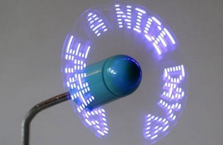 מאוורר USB אישי מציג כתוביות לדים